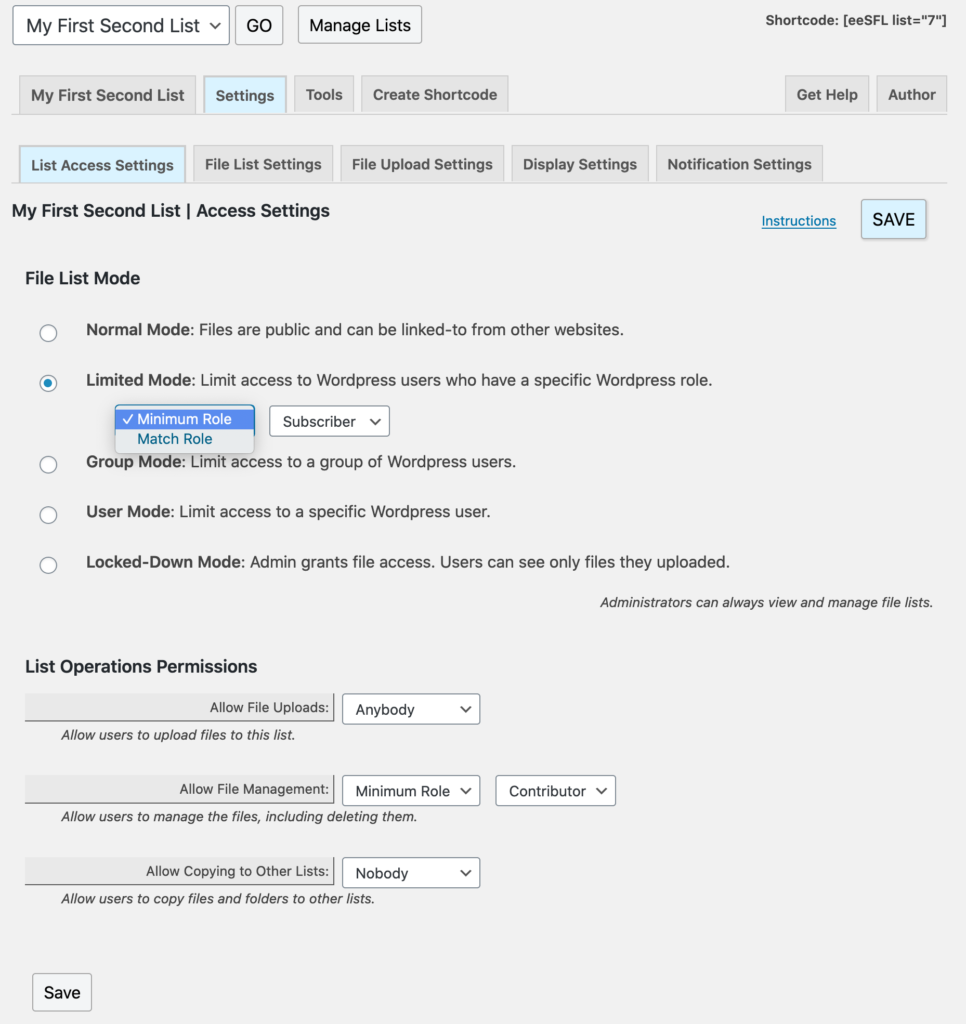 File Access Manager - Simple File List