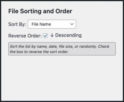 File List Settings - Simple File List