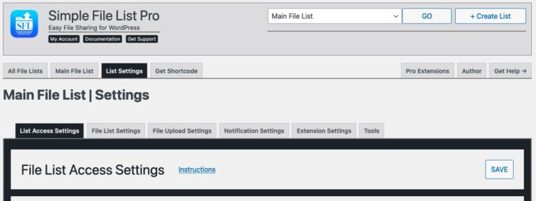 File Access Manager - Getting Started - Simple File List