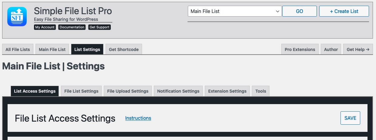 File Access Manager - Getting Started - Simple File List