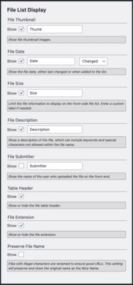 File List Settings - Simple File List