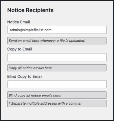 Notification Settings - Simple File List