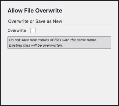 Upload Settings - Simple File List