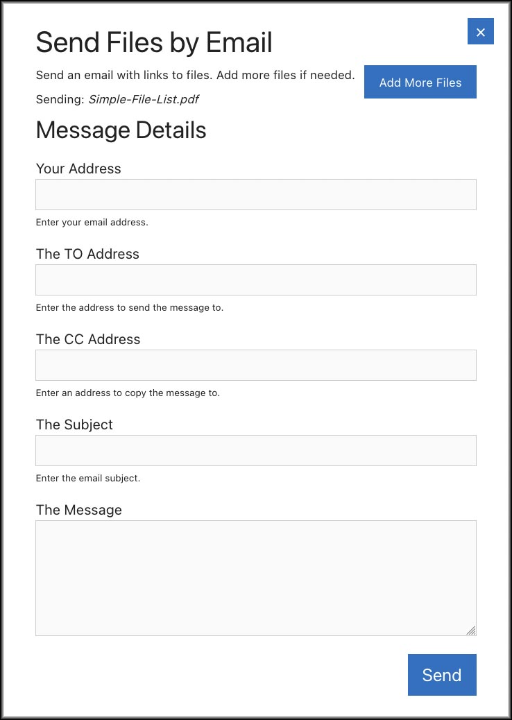 Add File Sending - Simple File List Add File Sending - Simple File List